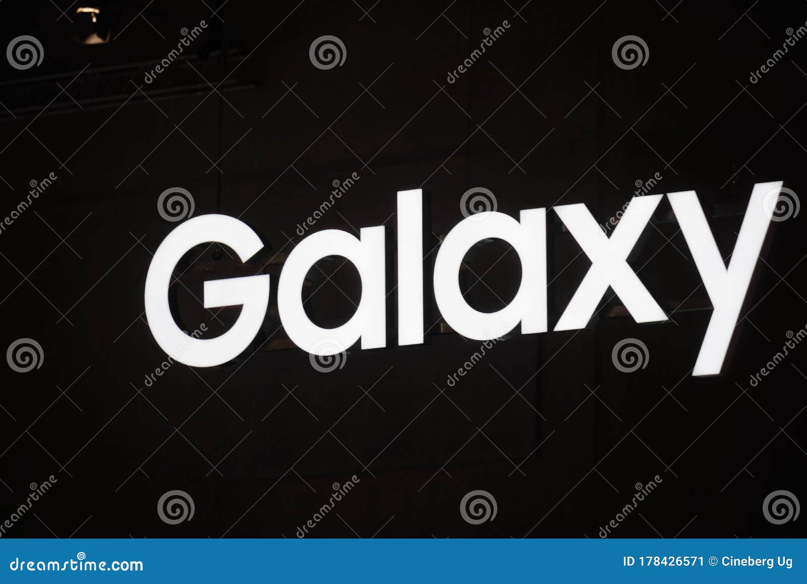 Samsung Galaxy sign editorial photo. Illustration of android - 178426571