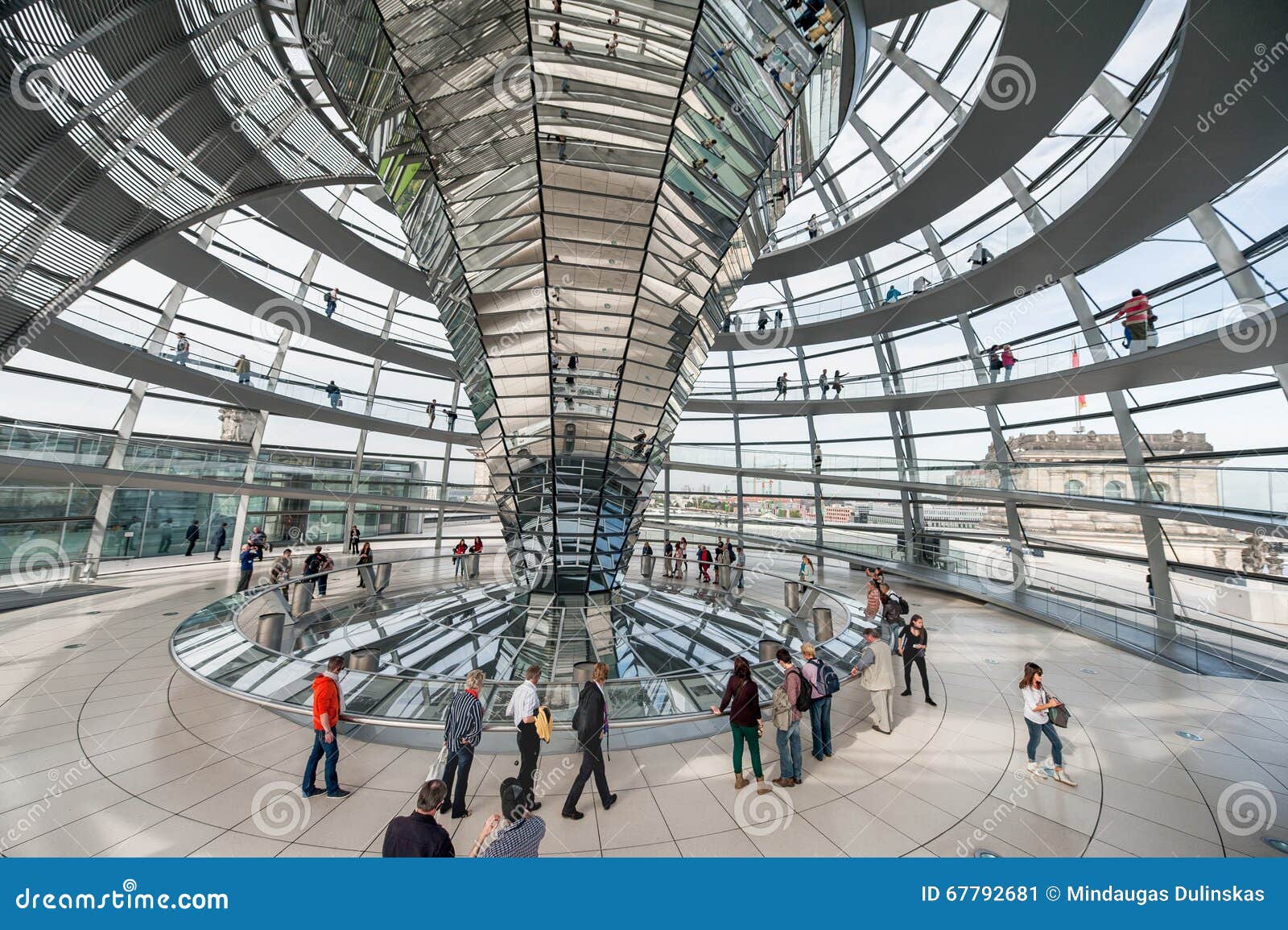BERLIN, GERMANY - SEPTEMBER 26, 2012: Inside of the Cupola of the ...