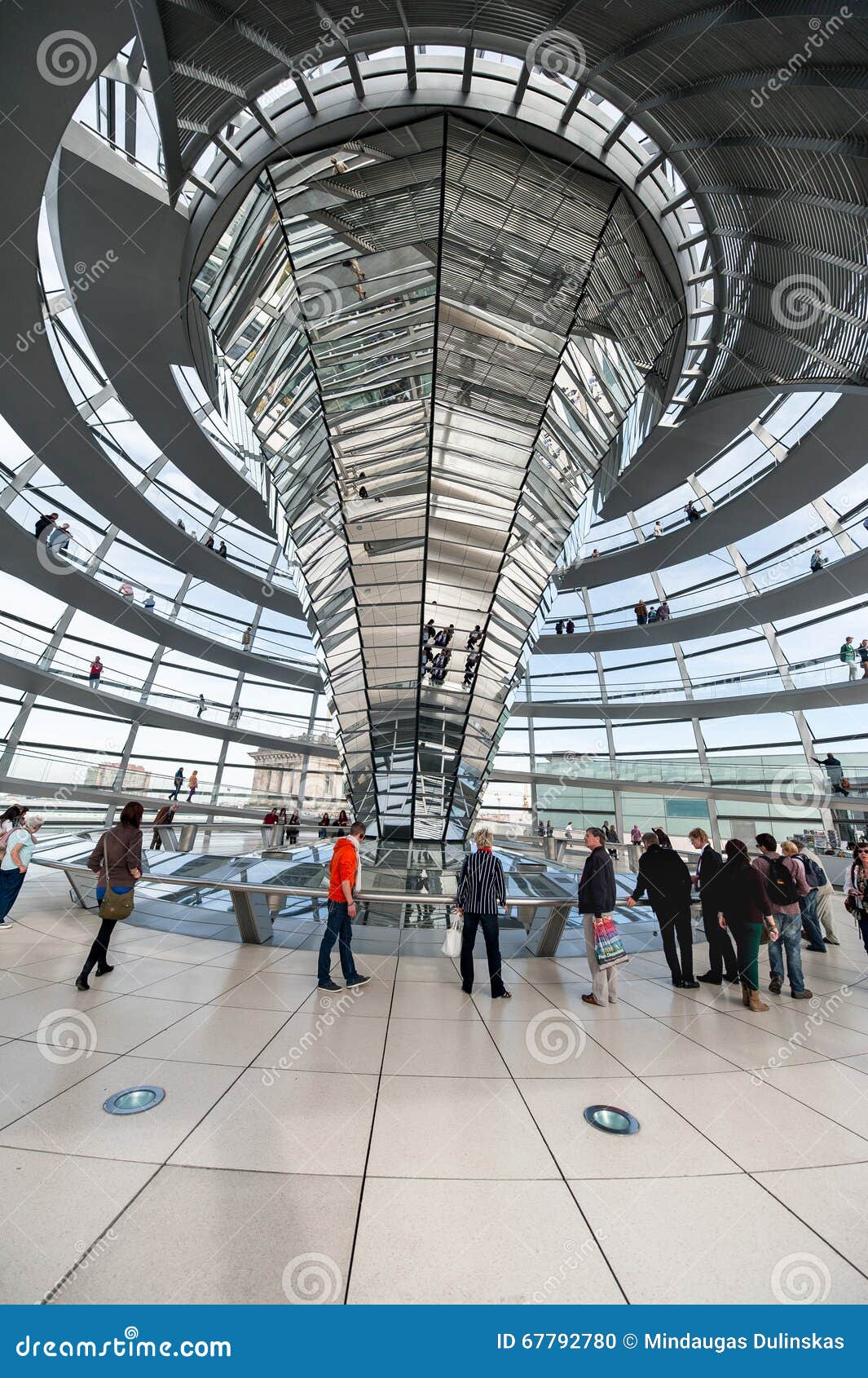 BERLIN, GERMANY - SEPTEMBER 26, 2012: Inside of the Cupola of the ...