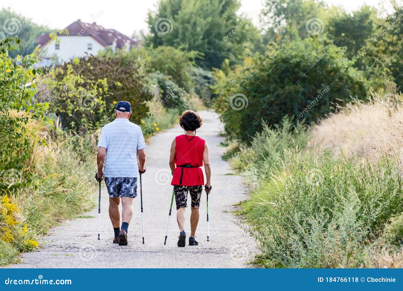 Two Elder Walkers from Behind on a Footpath in Berlin Editorial Stock ...