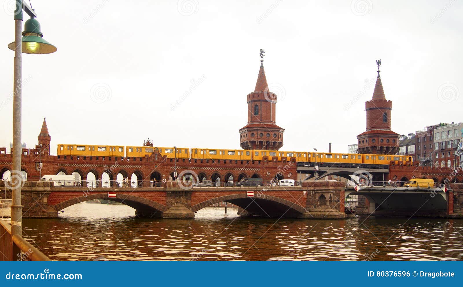 Berlin, Germany: Yellow Subway Train on Famous Oberbaum Bridge ...