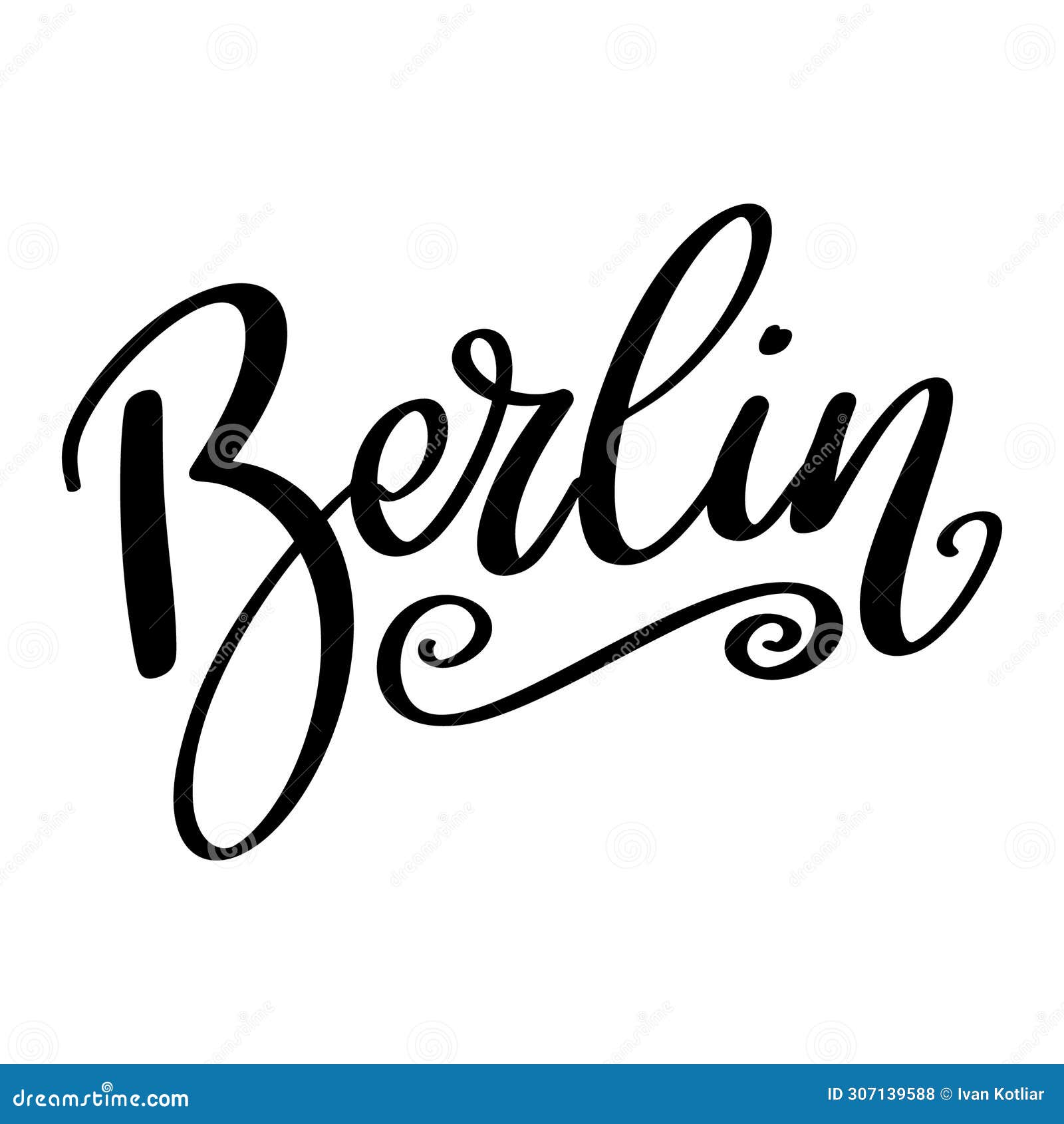 Berlin, Hand Lettering Phrase, Poster Design, Calligraphy Vector Stock ...