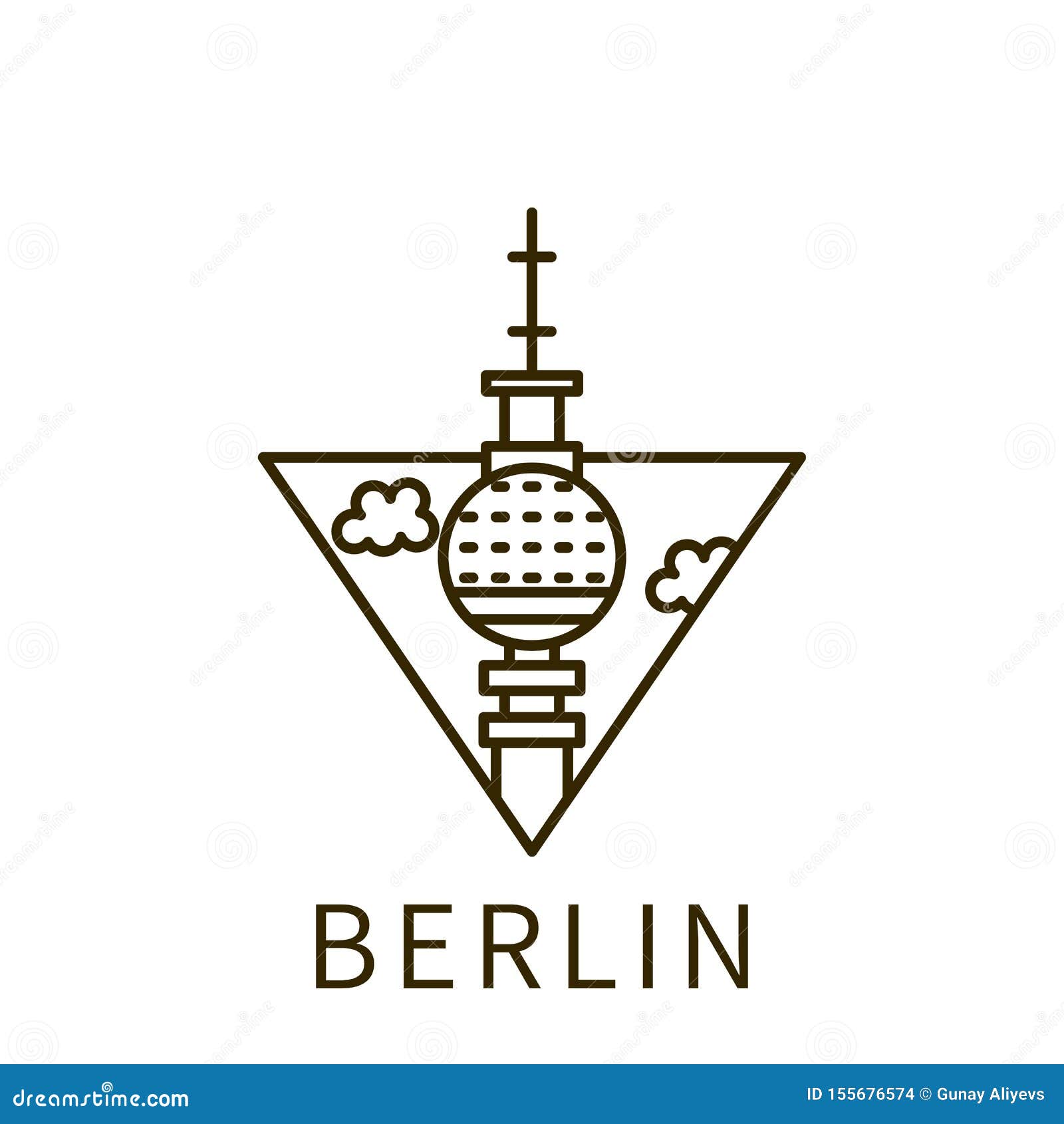 Berlin Icon. Element of City in Triangle Icon Stock Illustration ...
