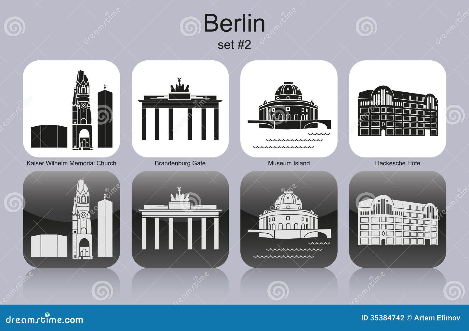 Berlin icons stock vector. Illustration of hofe, alley - 35384742