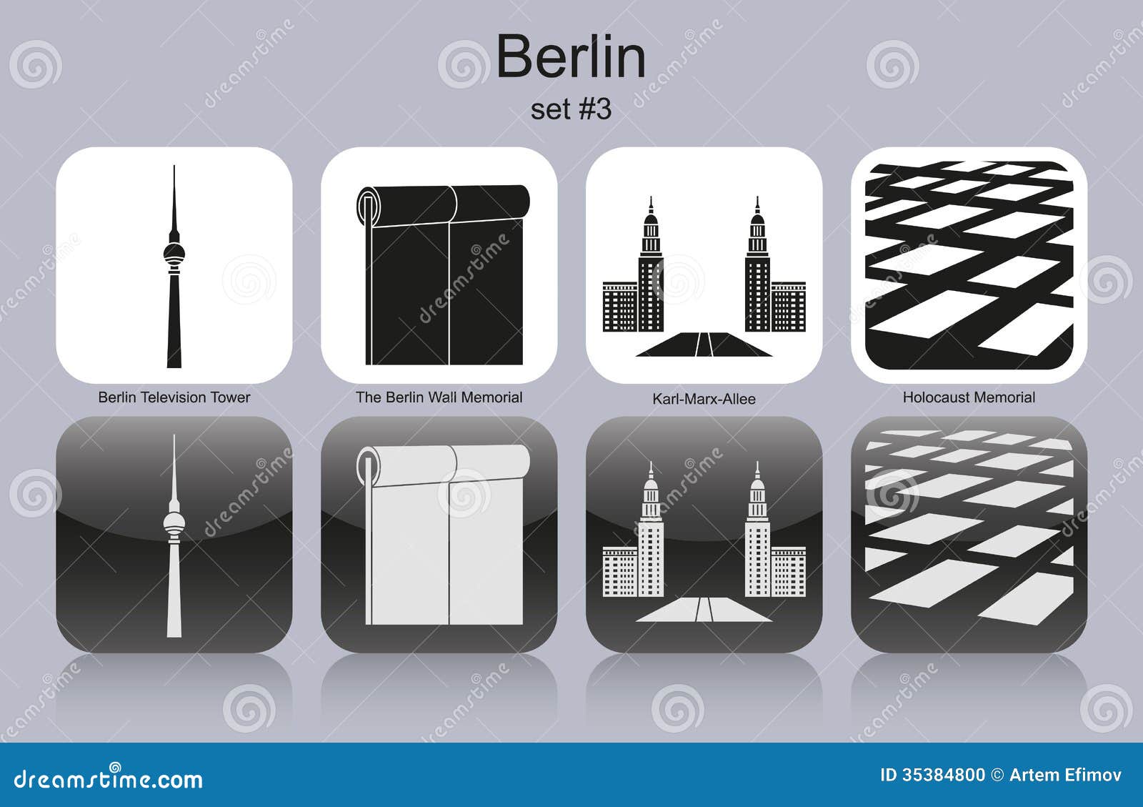 Berlin icons stock vector. Illustration of tour, buildings - 35384800