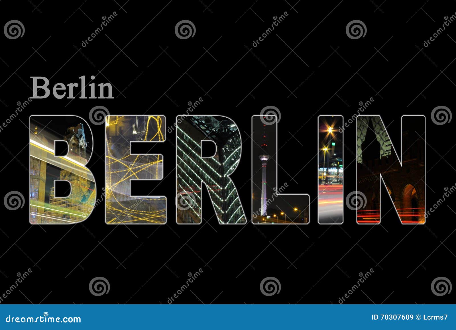 Berlin Letters with Sightseeing Points Stock Illustration ...