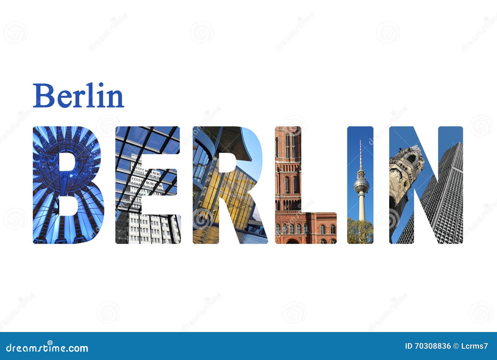 Berlin Letters with Sightseeing Points Stock Illustration ...