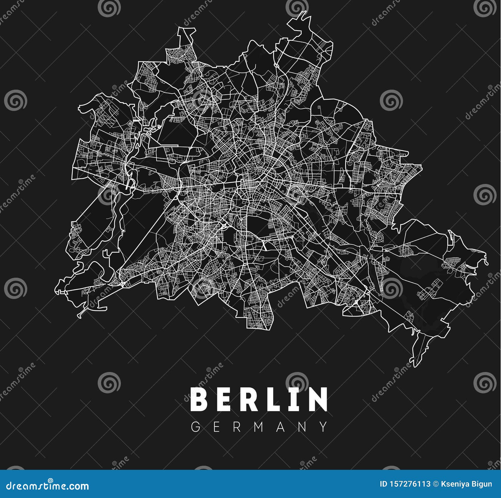 Berlin Map. Detailed Poster City Map Berlin Stock Vector - Illustration ...