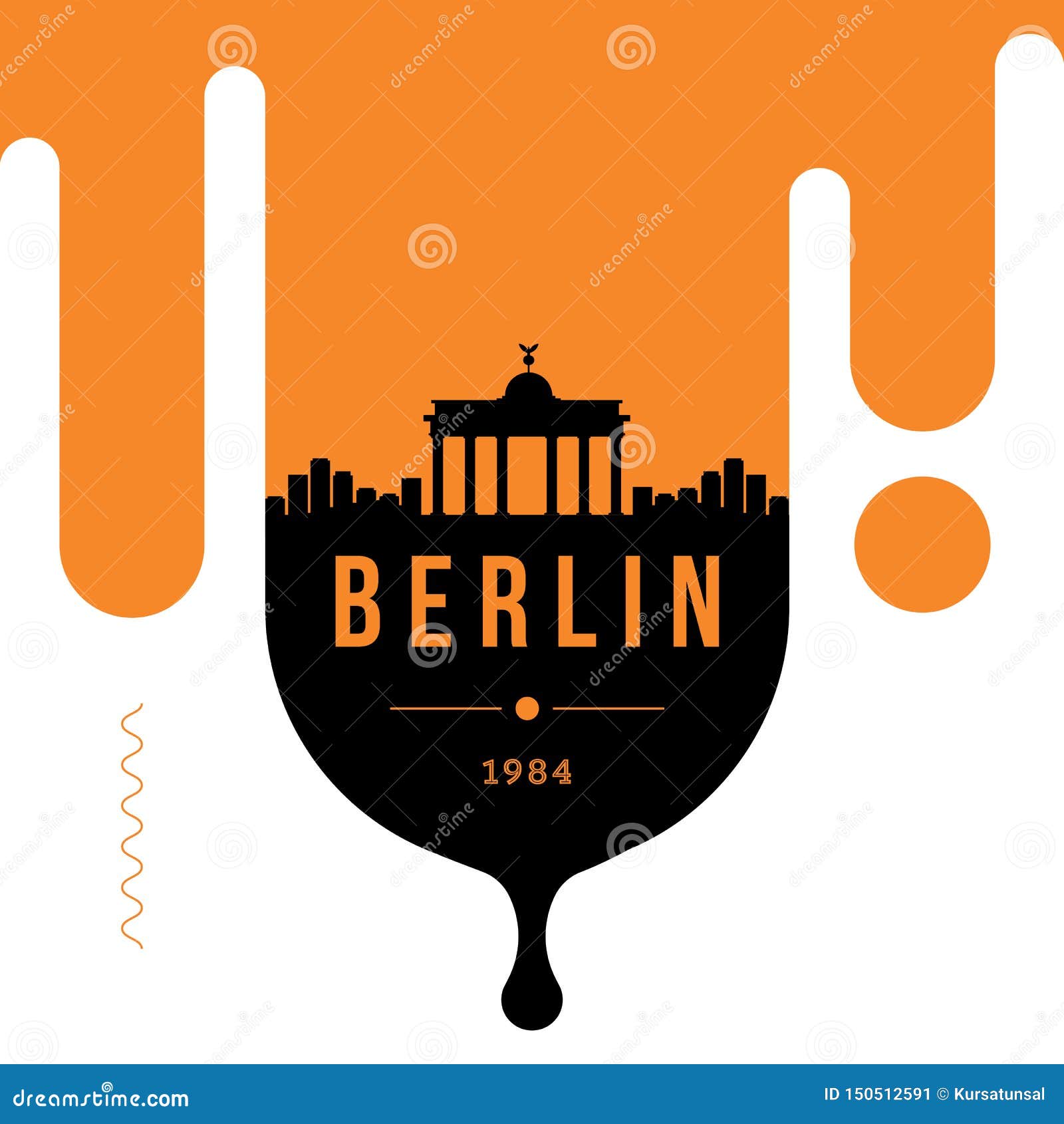 Berlin Modern Web Banner Design with Vector Linear Skyline Stock ...