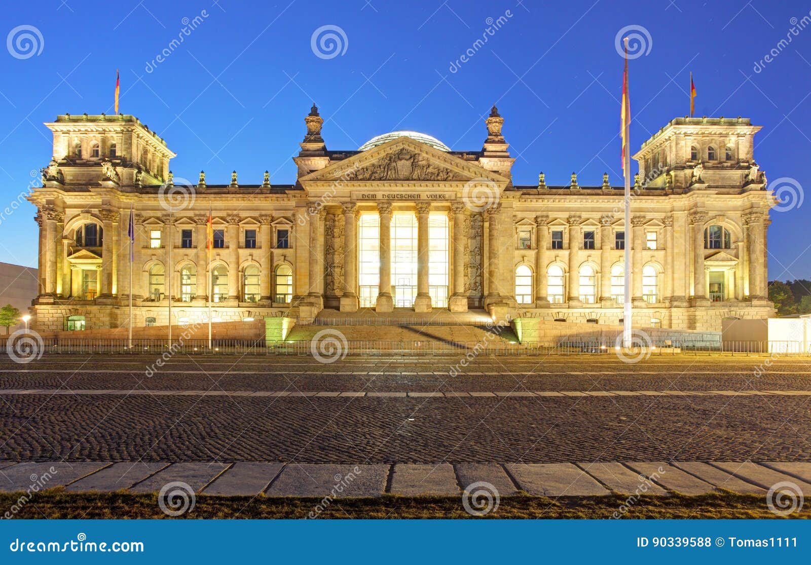 Berlin at Night, Reichstag Building, Germany Stock Photo - Image of ...
