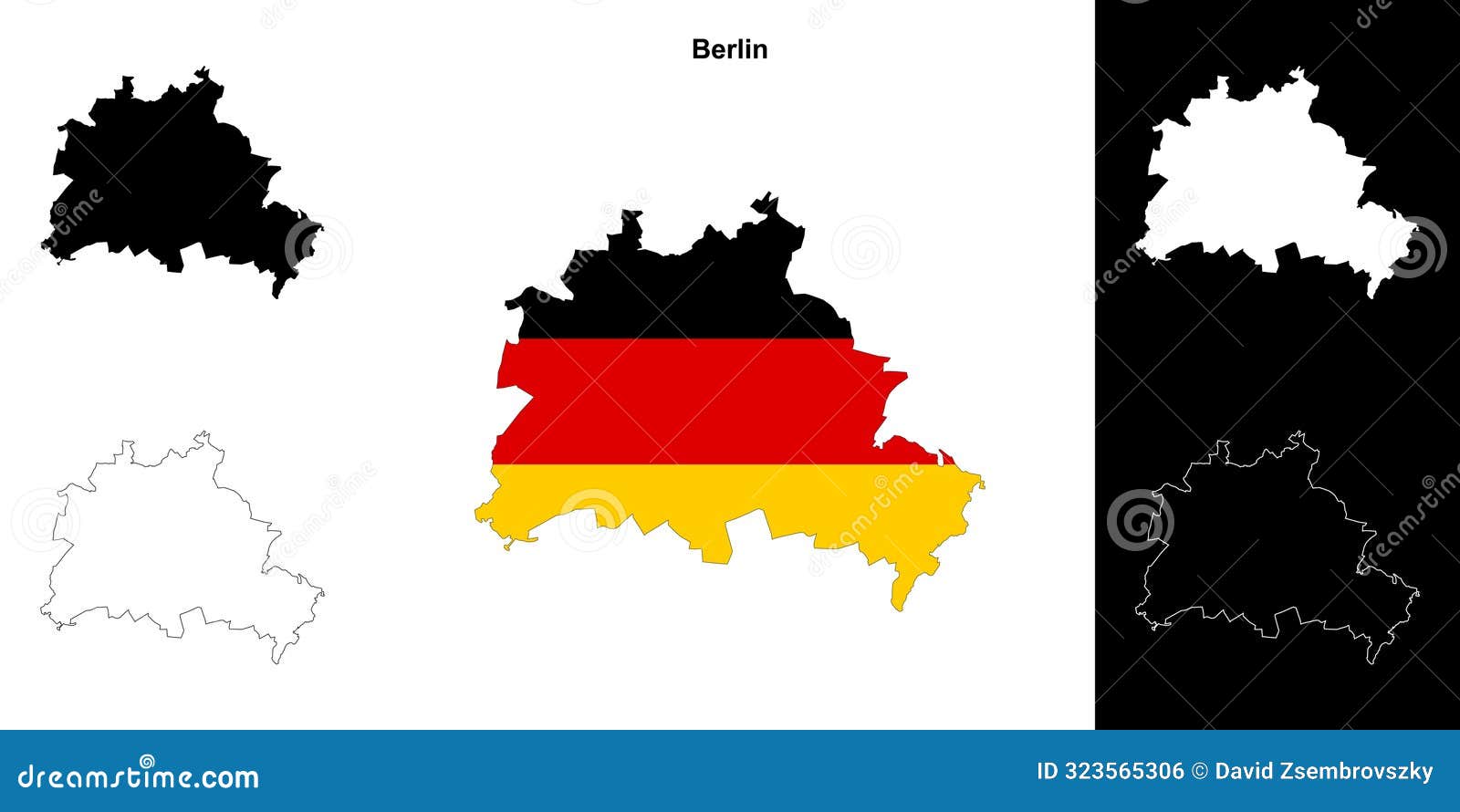Berlin outline map stock vector. Illustration of berlin - 323565306