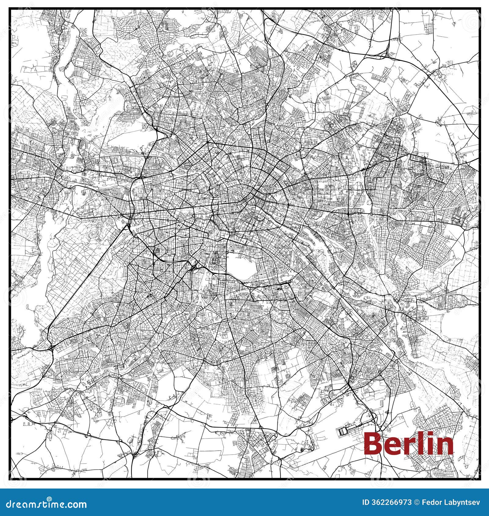 Berlin Outline Map Vector Illustration | CartoonDealer.com #323565306