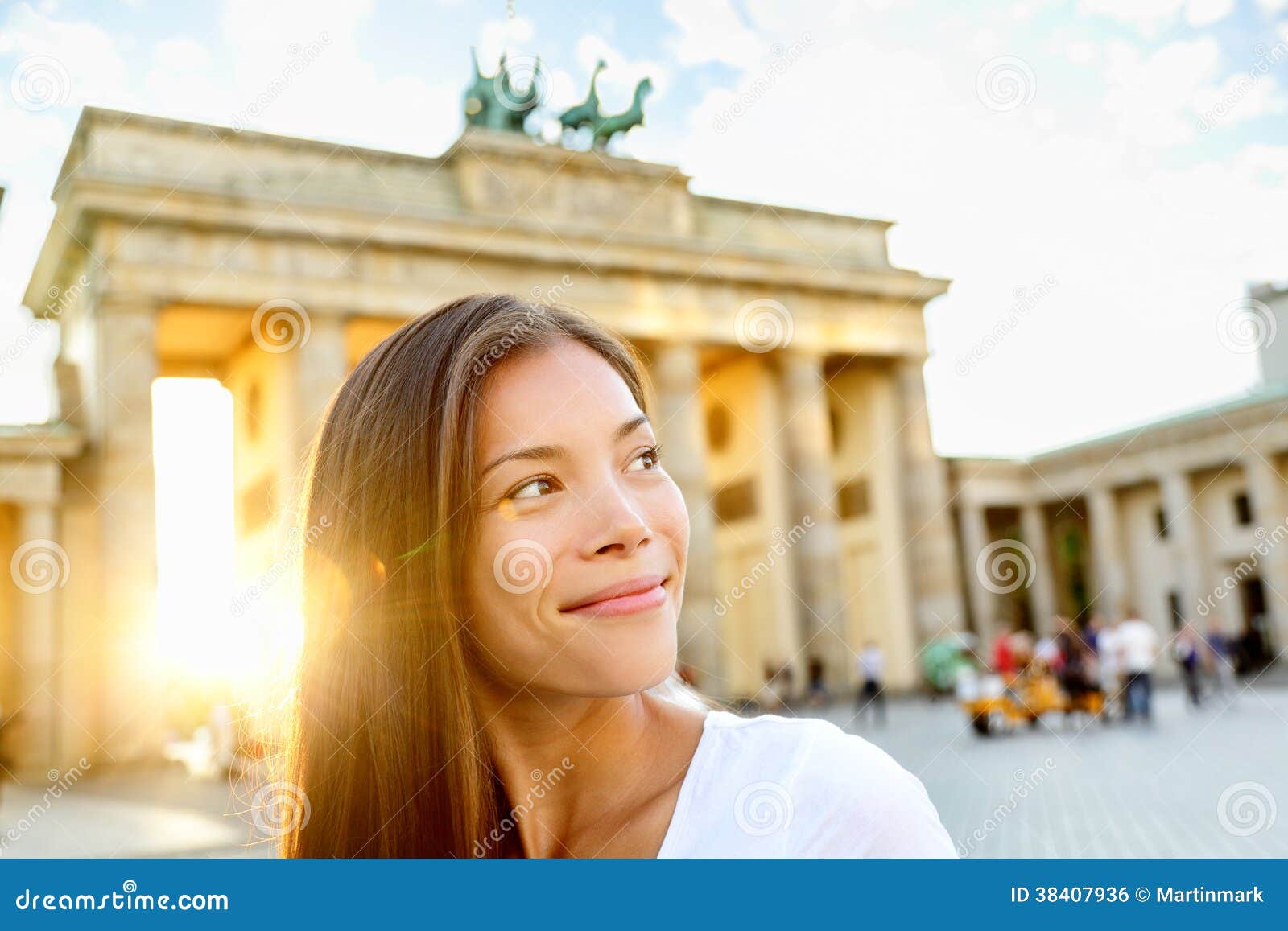Berlin People - Woman at Brandenburg Gate Stock Photo - Image of ...