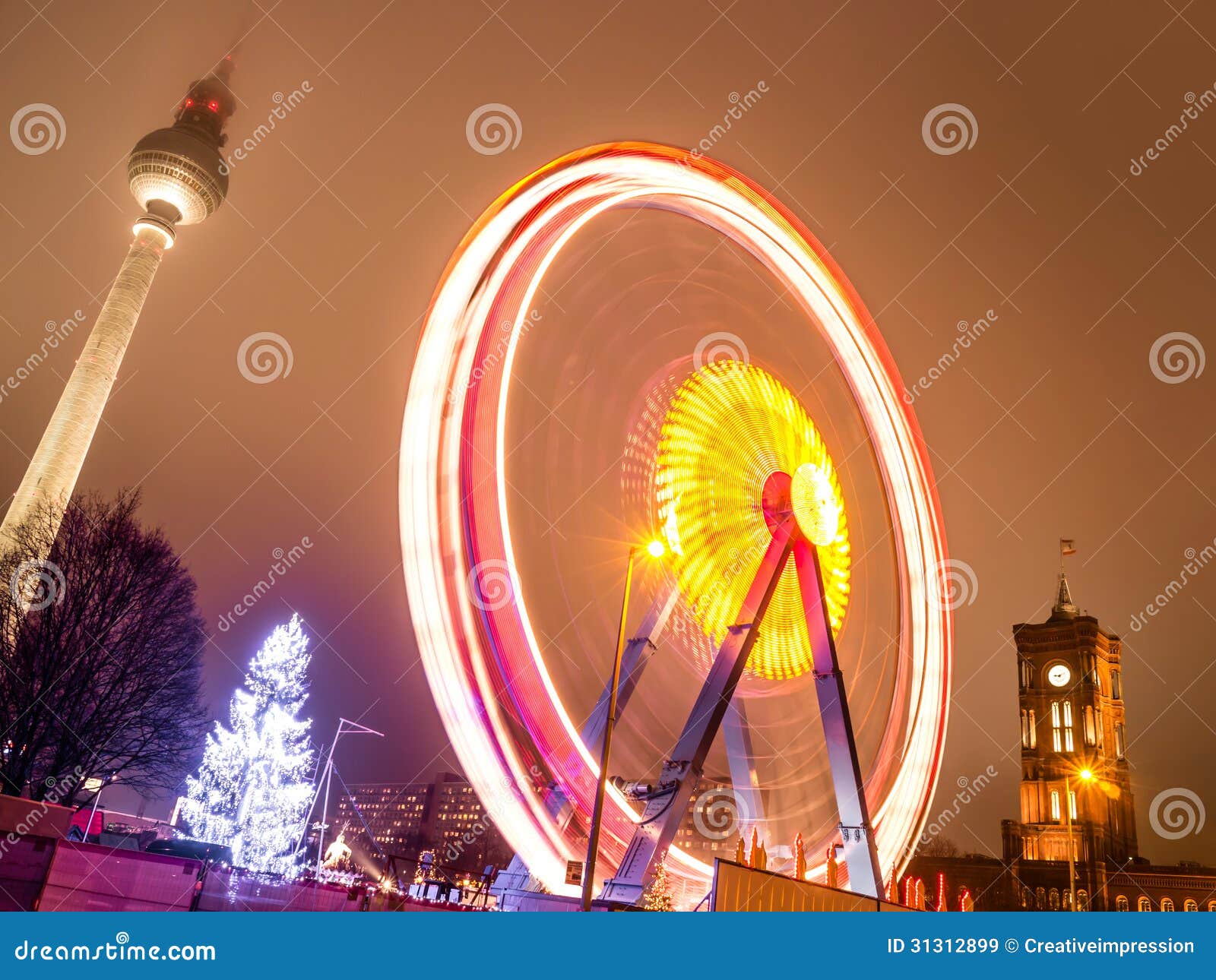 Berlin-Riesenrad stockbild. Bild von mitte, blau, tourismus - 31312899