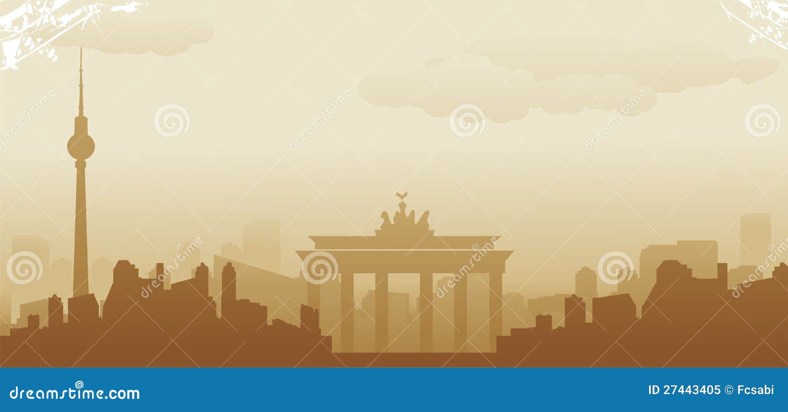 Berlin Skyline Cartoon Vector | CartoonDealer.com #57253767