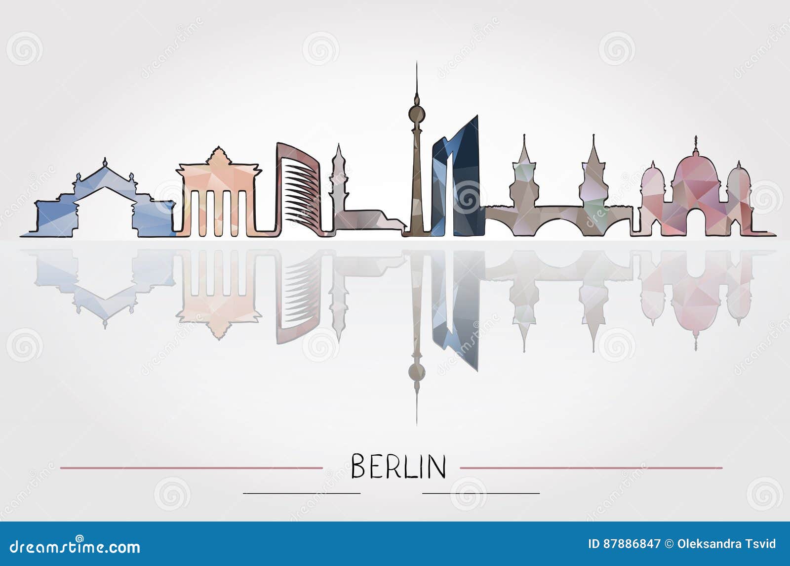 Berlin Skyline Detailed Silhouette Stock Vector - Illustration of ...