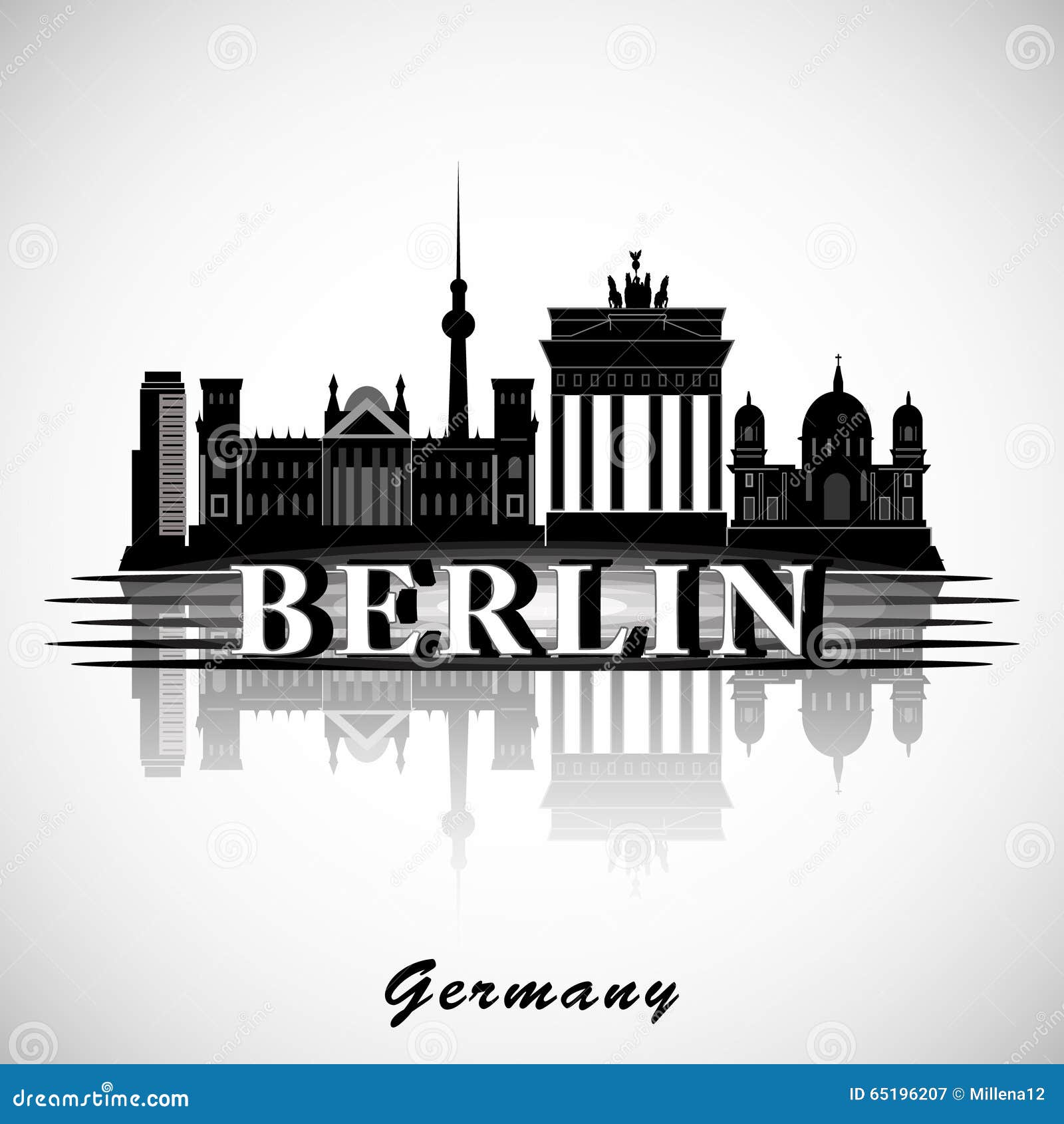 Berlin Skyline. Vector City Silhouette Stock Vector - Illustration of ...