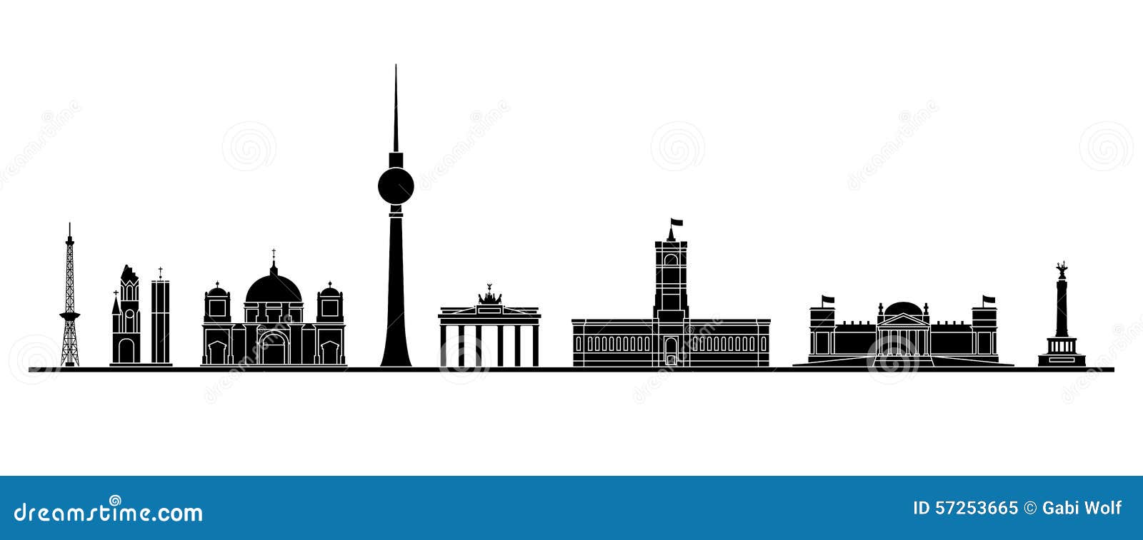 Berlin skyline stock vector. Illustration of monument - 57253665