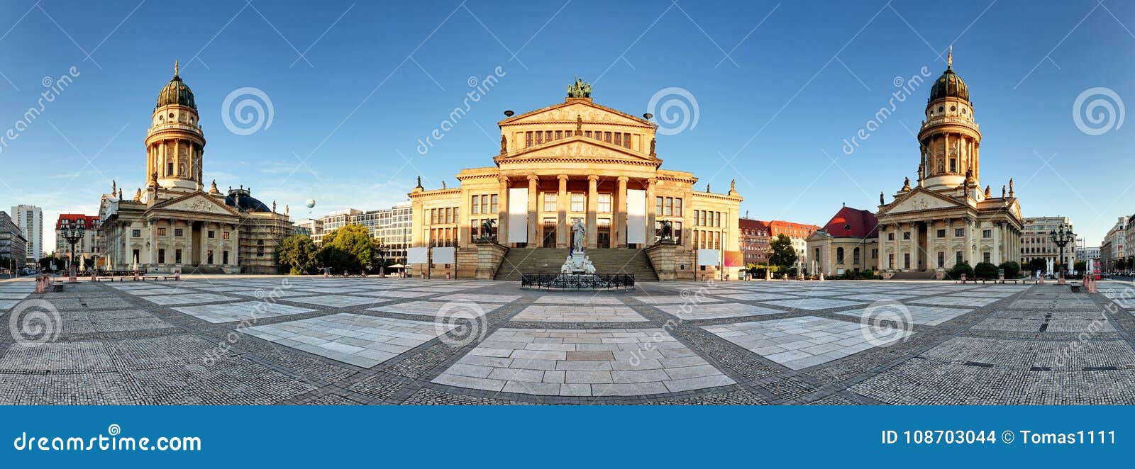 Berlin Square - Gendarmenmarkt, Panoramic View Stock Photo - Image of ...