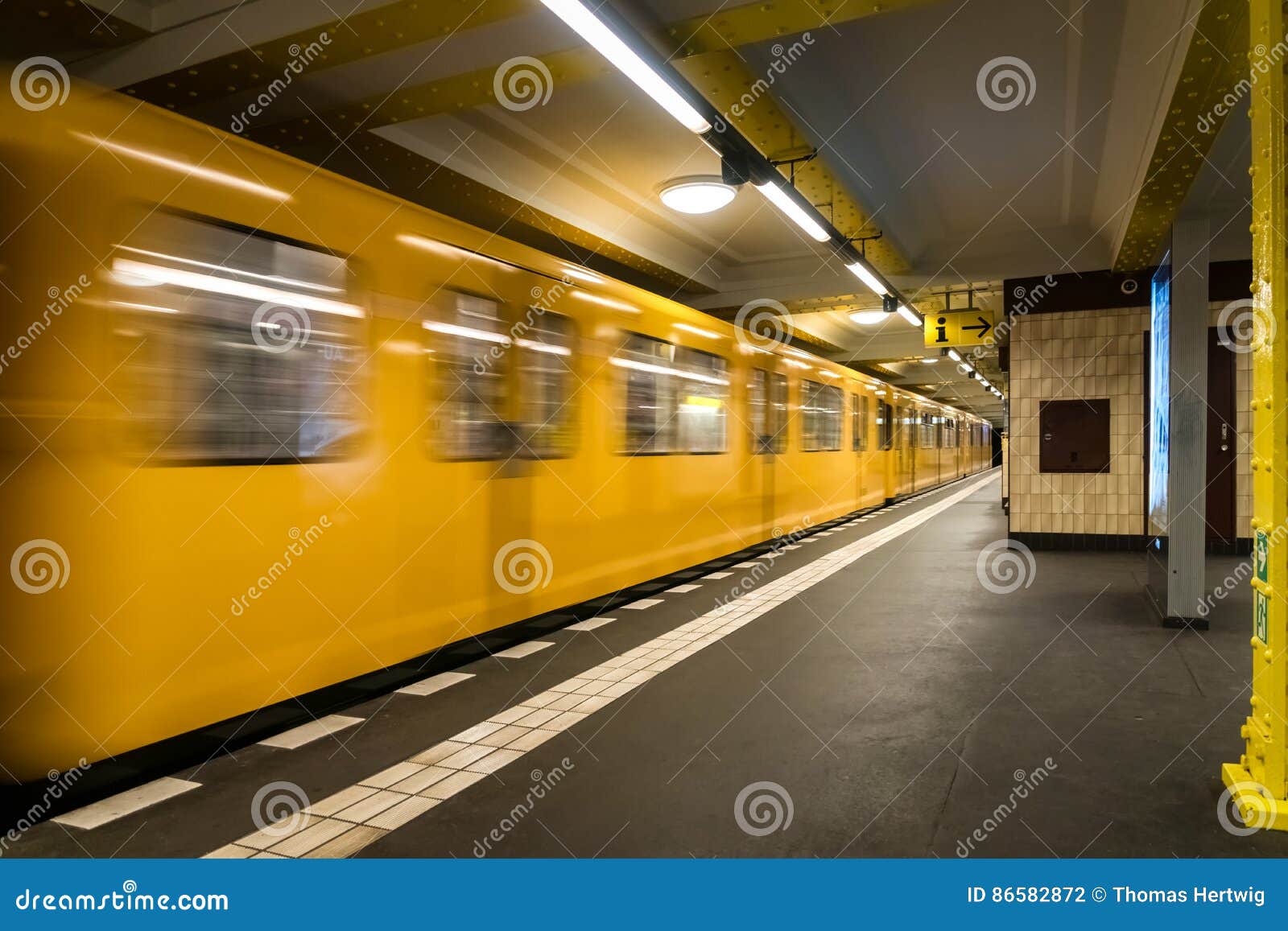 Subway Metro Train Arriving At A Station Royalty-Free Stock Photography ...