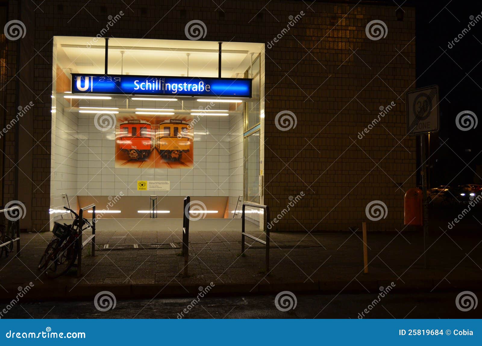 Berlin Subway Station at Night Editorial Stock Image - Image of light ...