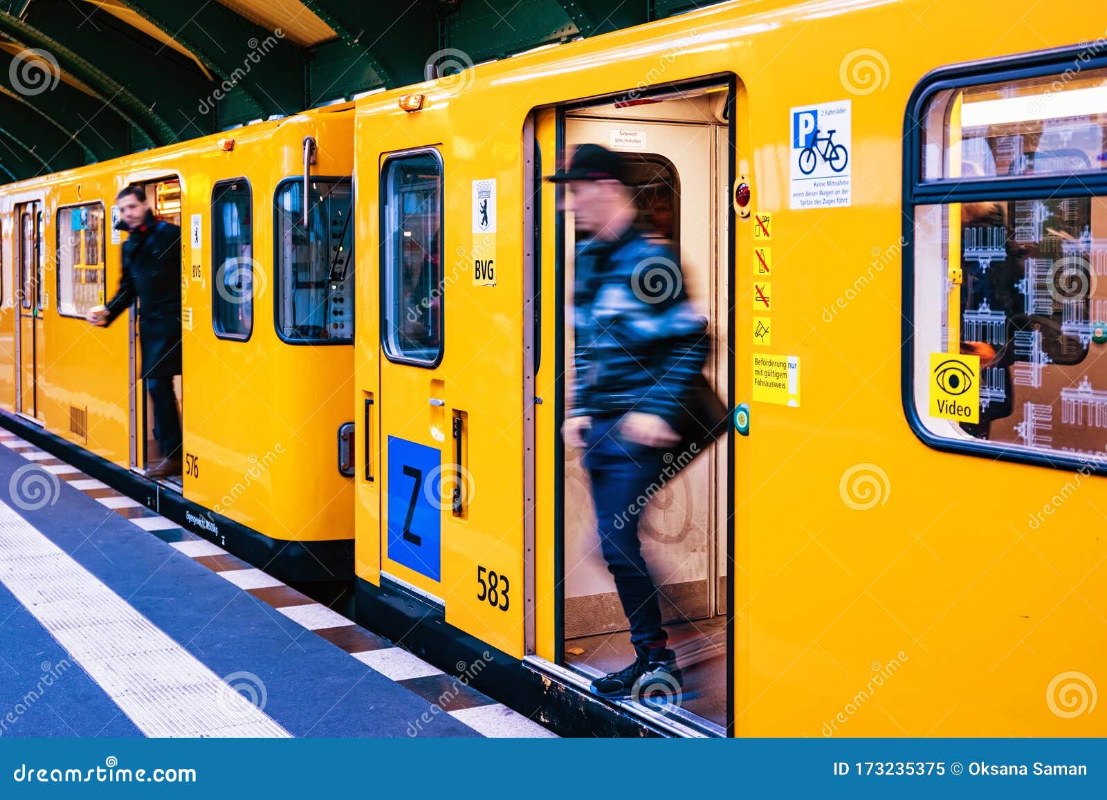 Berlin Subway Train at Underground Station Editorial Image - Image of ...