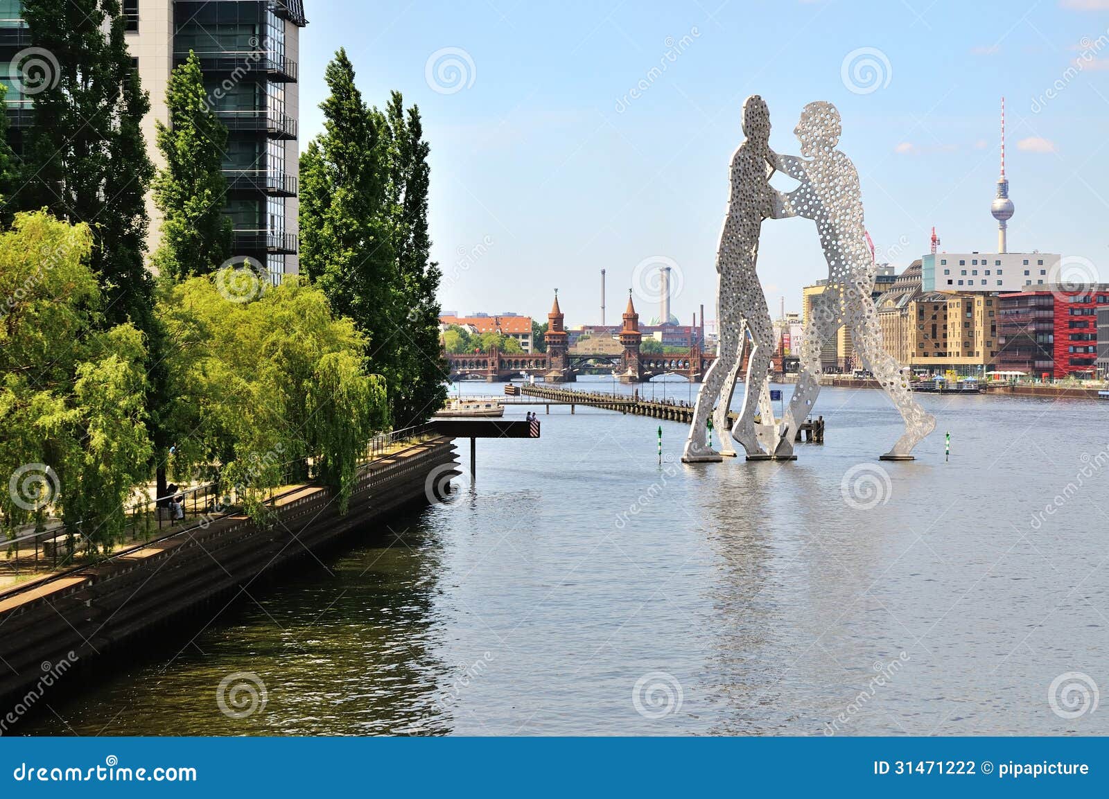 Berlin in Summer at the River Stock Photo - Image of clouds, capital ...