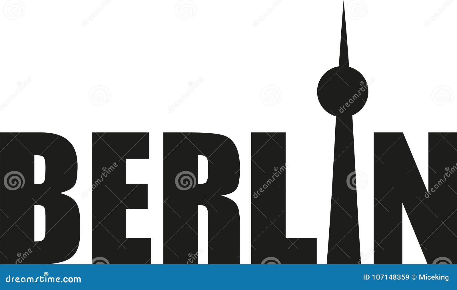 Berlin with Television Tower Stock Vector - Illustration of statue ...