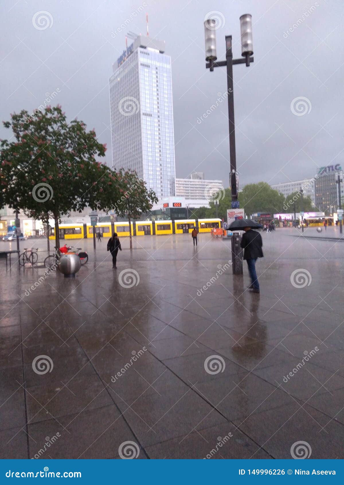 Berlin town rain editorial photo. Image of town, rainbow - 149996226