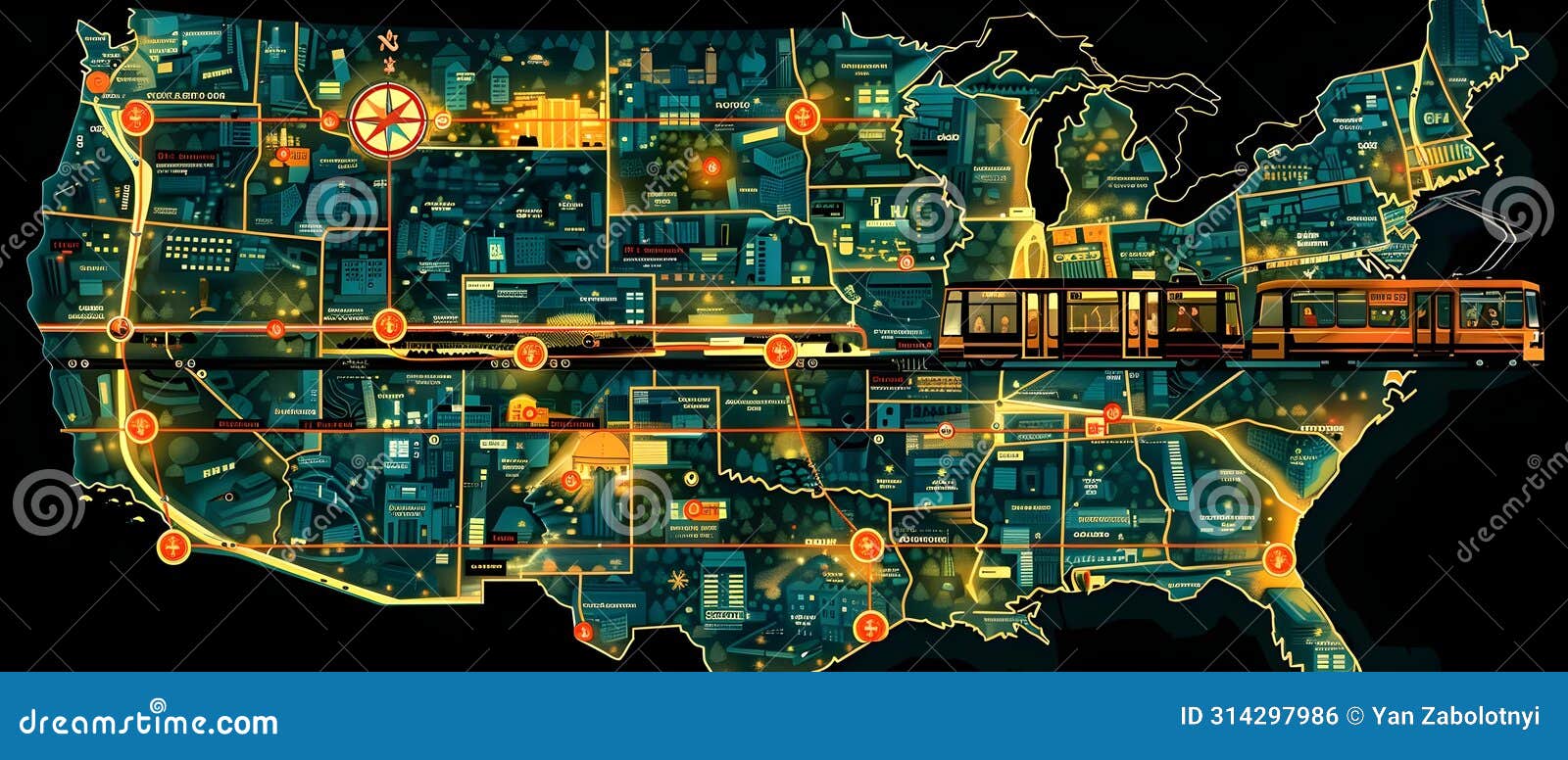Berlin Transit Web: A Nighttime Symphony Of Routes. Concept Berlin ...