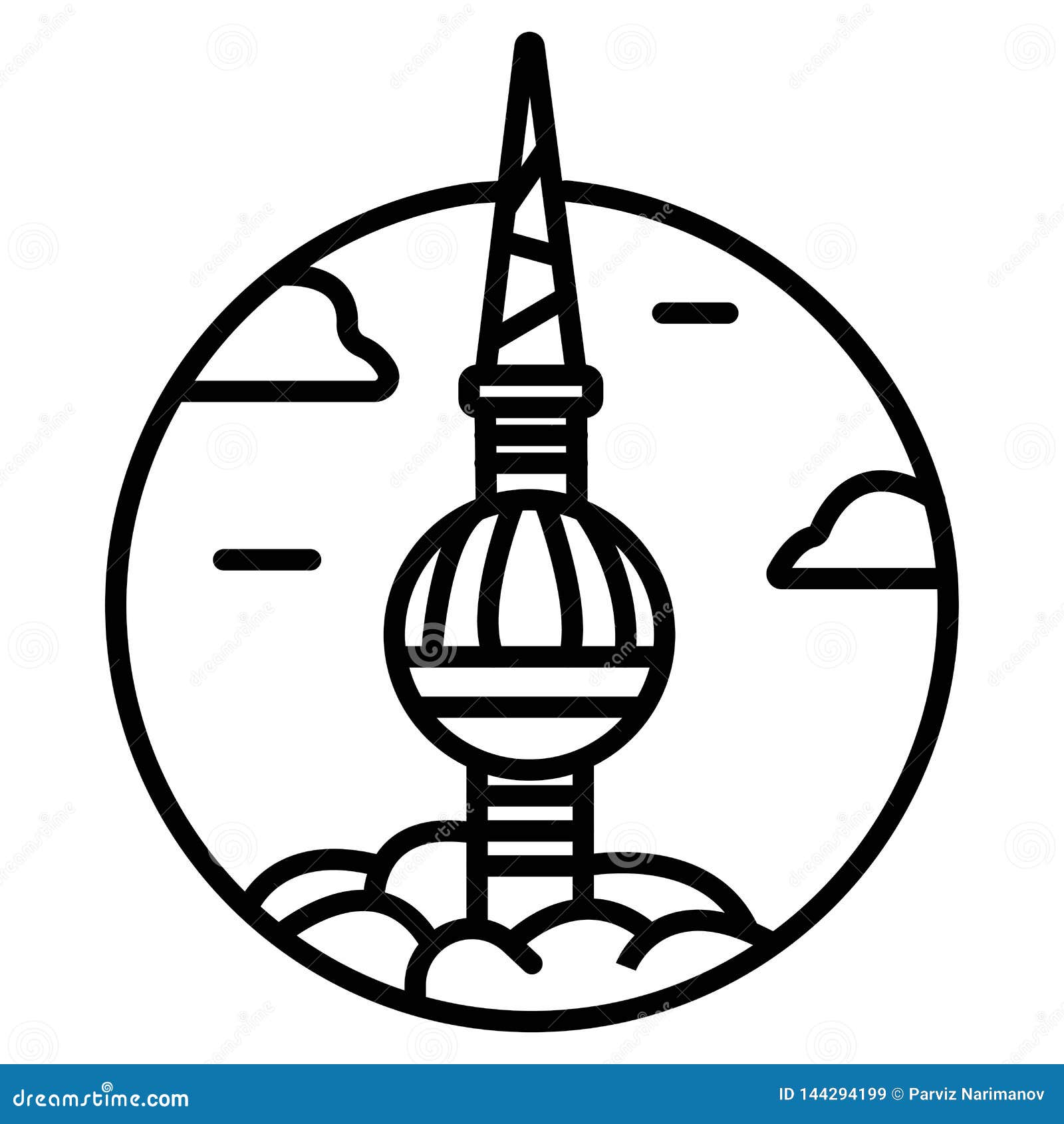 Berlin TV Tower Vector Icon Editorial Stock Image - Illustration of ...
