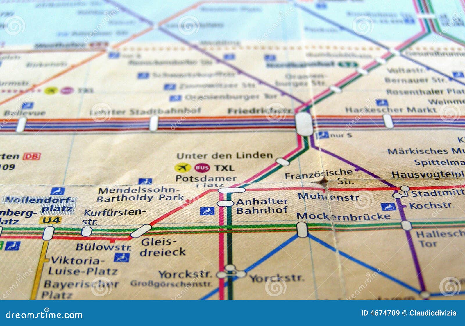 Berlin U-Bahn map stock image. Image of plan, east, trip - 4674709