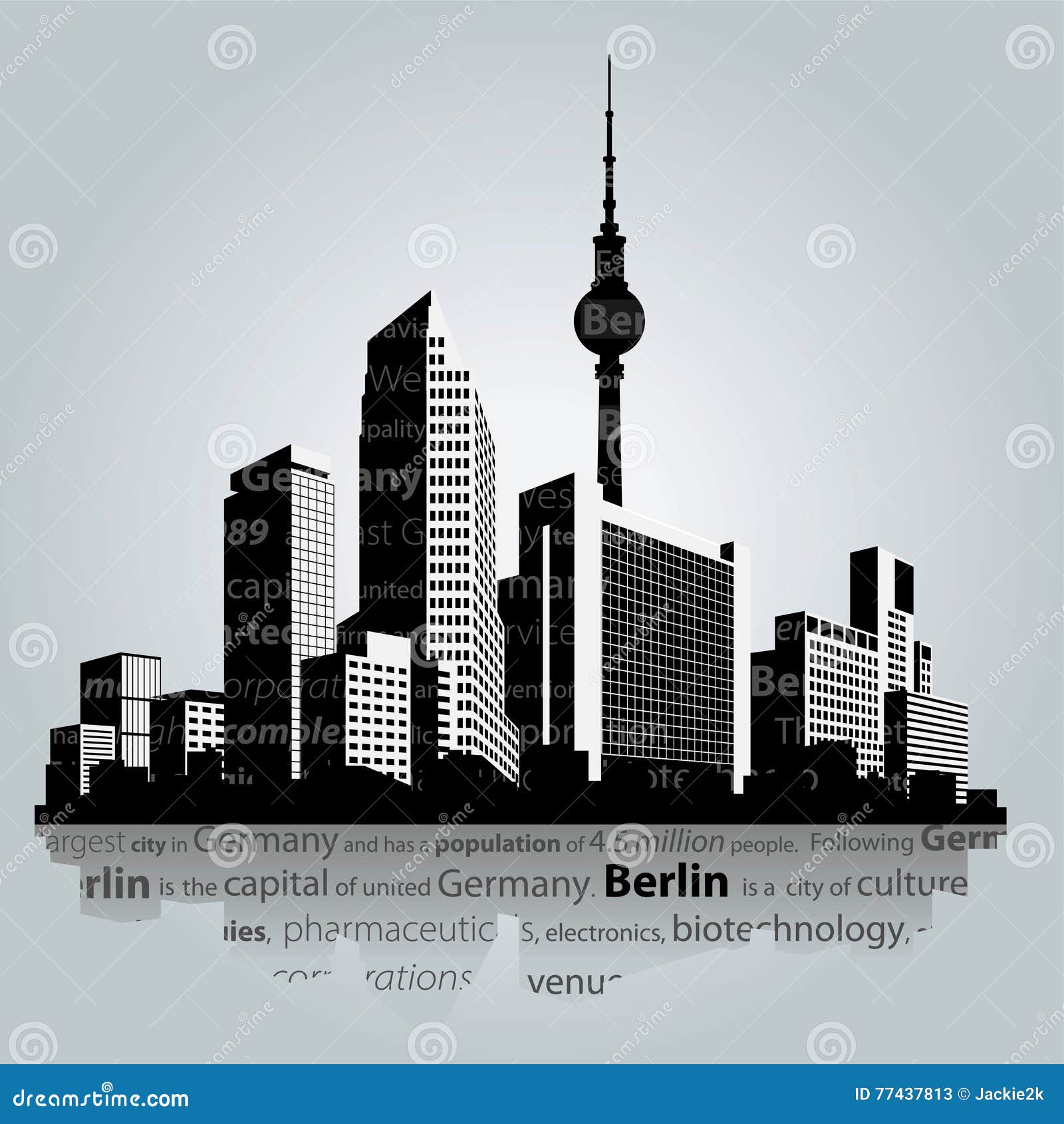 Berlin Vector Map With Dark Colors. | CartoonDealer.com #187366737
