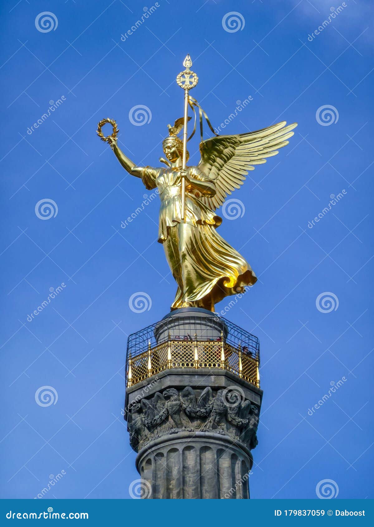 Berlin Victory Column, Germany Stock Image - Image of sculpture, blue ...