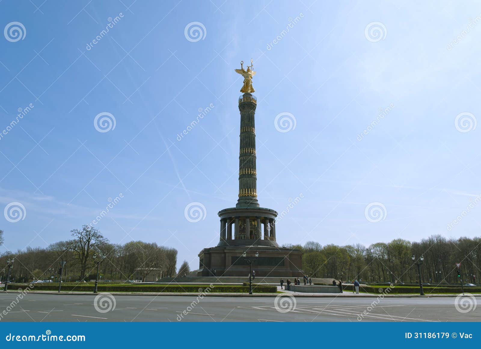 Berlin Victory Column Silhouette Royalty-Free Stock Photo ...