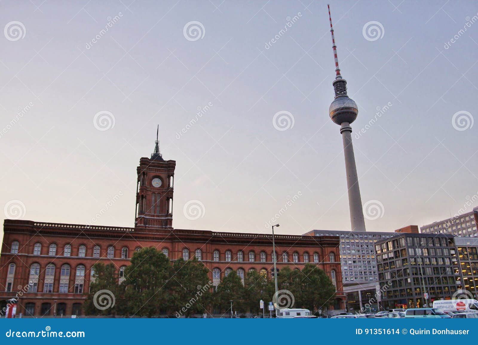 Berlin view editorial stock image. Image of berlin, evening - 91351614