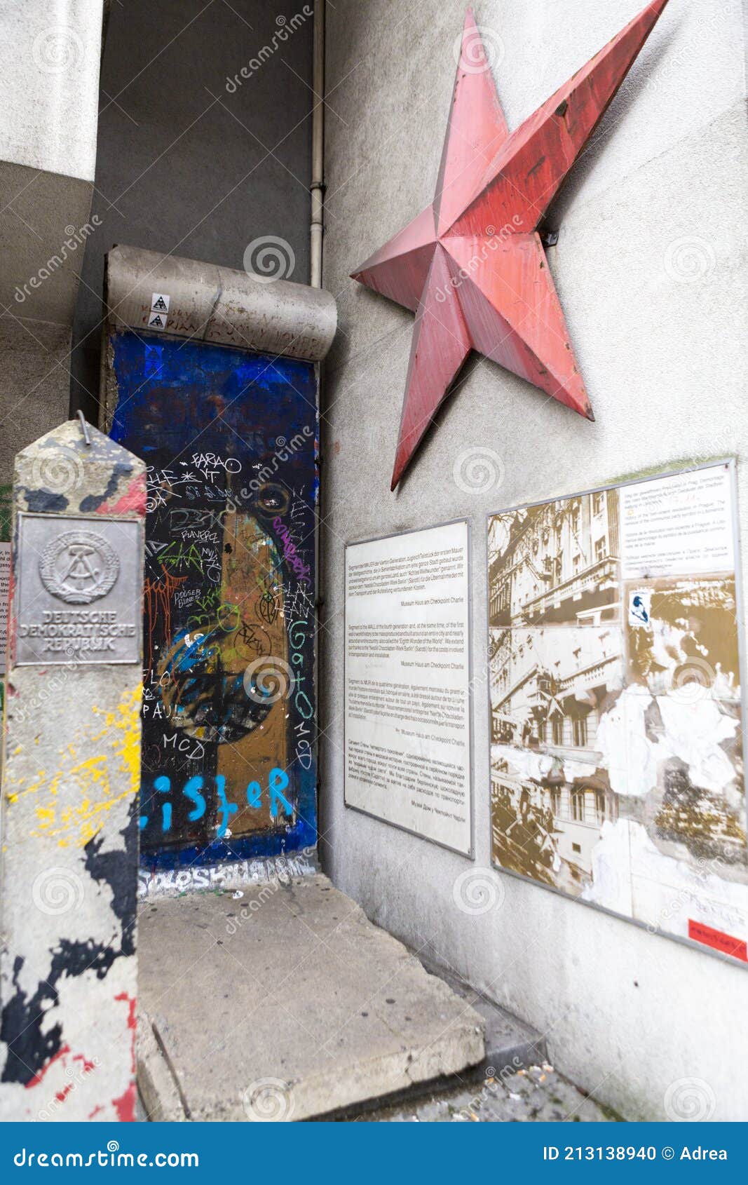 Berlin Wall Section and Checkpoint Charlie Museum Editorial Image ...