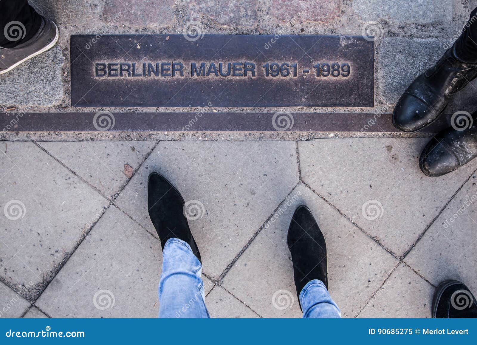 Berlin Wall Sign on the Road, Berliner Mauer, Berlin Editorial Image ...
