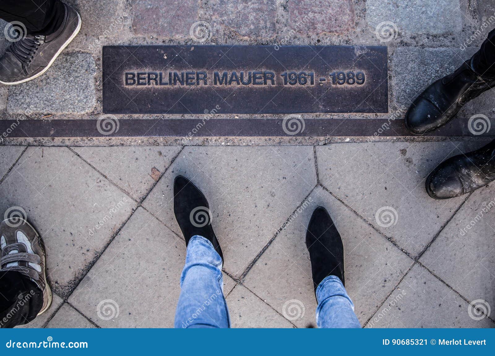 Berlin Wall Sign on the Road, Berliner Mauer, Berlin Editorial Photo ...