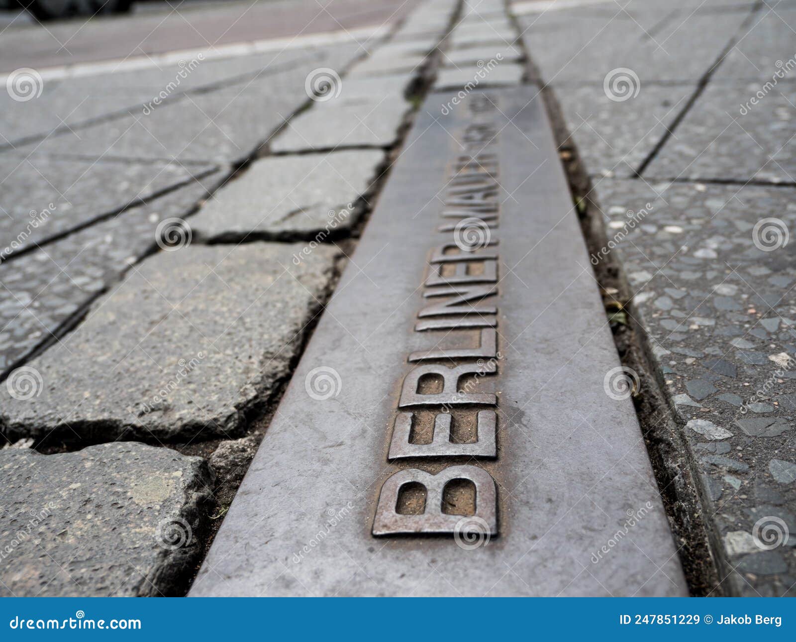 Berlin Wall Sign on the Street, Berliner Mauer Editorial Stock Image ...
