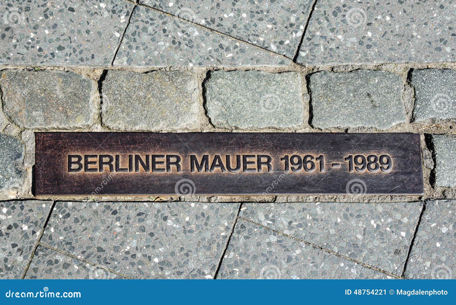 Berlin Wall Sign on the Street, Berliner Mauer Stock Image - Image of ...