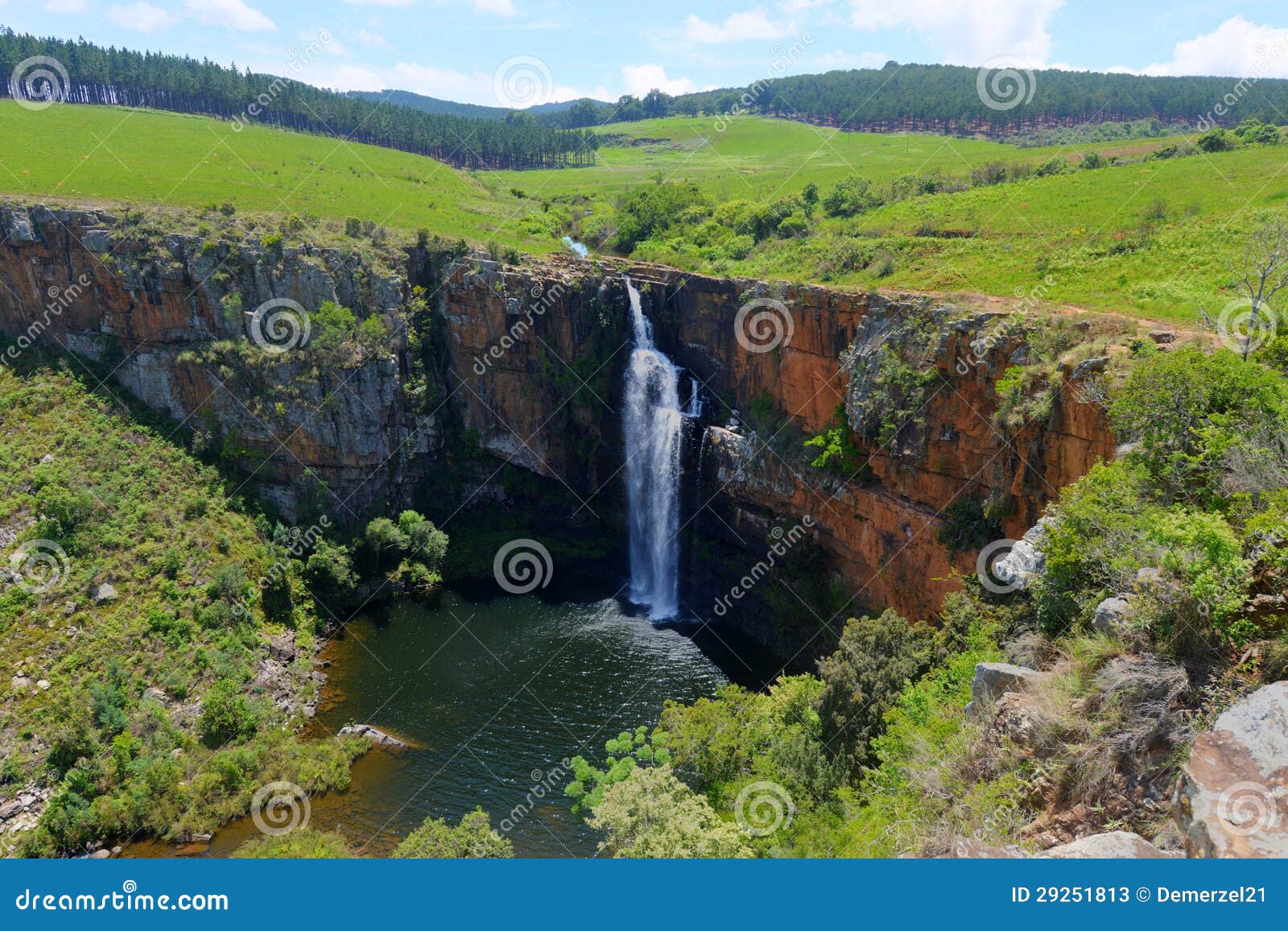 Berlin Waterfall, South Africa Stock Image - Image of large, bodies ...
