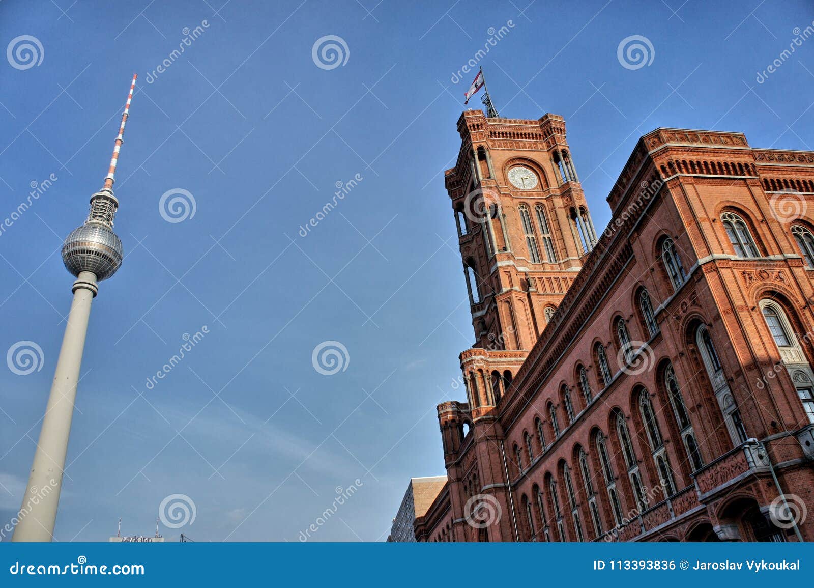 Berlin Zentrum Und Fernsehturm Stockfoto - Bild von reise, europa ...