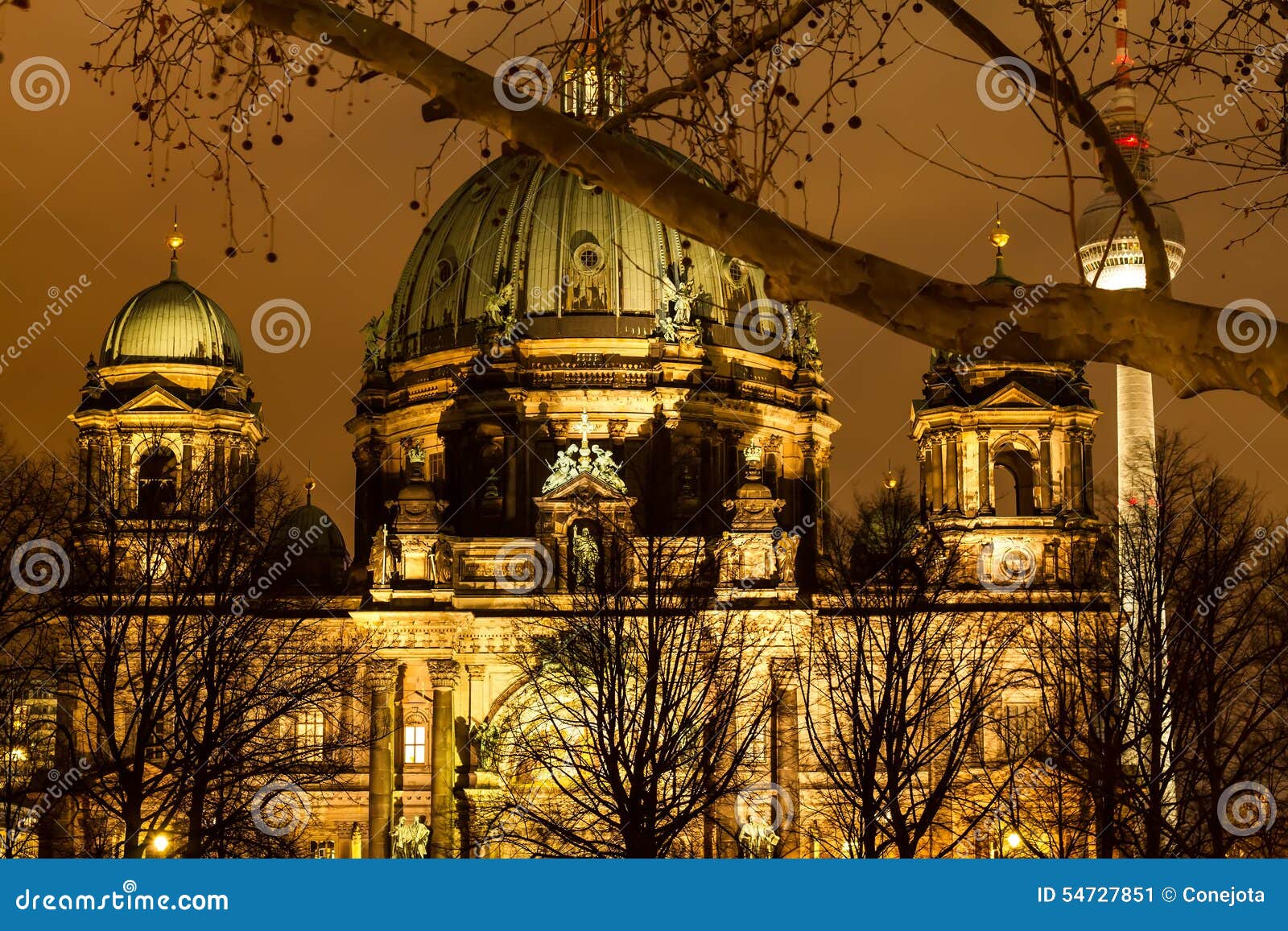 Berliner Dome at night stock image. Image of germany - 54727851