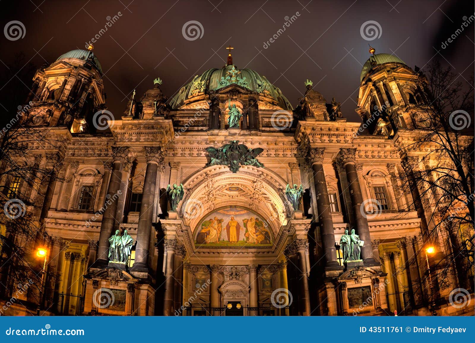 Berliner Dome night view stock image. Image of cathedral - 43511761