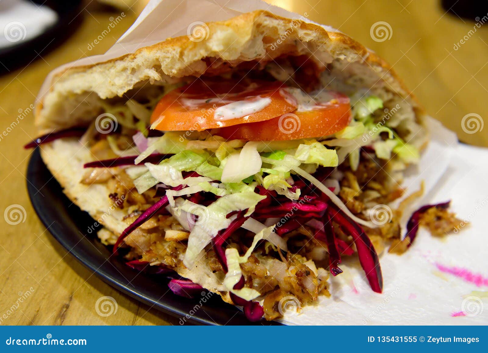Berliner doner kebab stock image. Image of meal, fastfood - 135431555