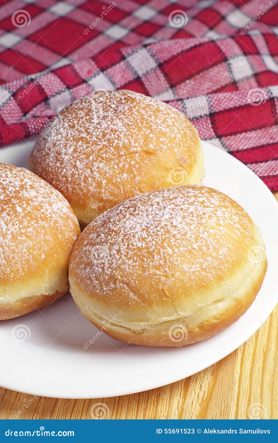Berliner donuts in plate stock image. Image of pastry - 55691523