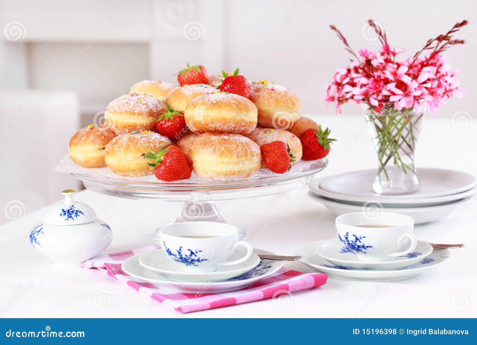 Berliner - Doughnut Filled with Strawberry Jam Stock Photo - Image of ...