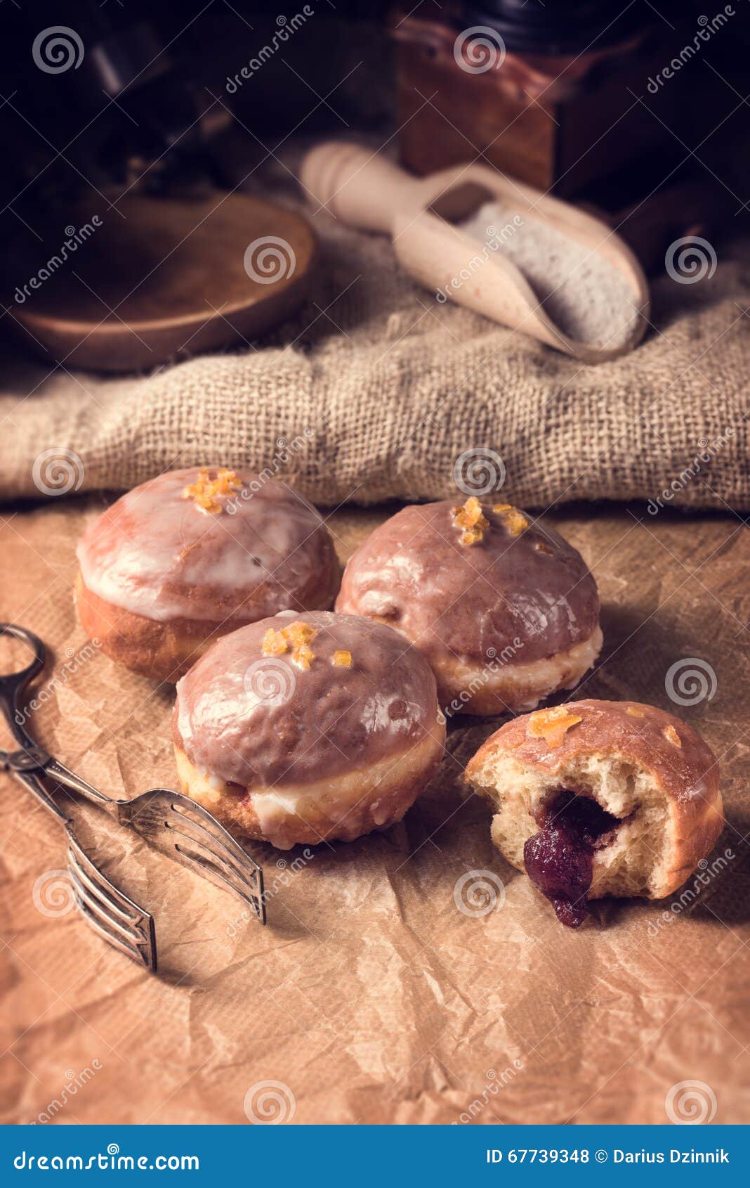 Berliner stock photo. Image of dessert, dough, caffeine - 67739348
