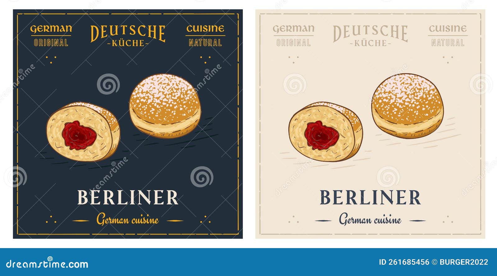 Traditional Berliner For Carnival And Party. German Krapfen Or Donuts ...